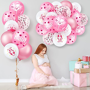 48 Pieces Pink White Confetti Latex Balloons 12 Inch Ballerina Birthday Party Decorations Ballet Balloons Ballerina for Birthday Engagement Wedding Baby Shower Bridal Shower Party Graduation Supplies