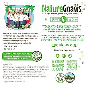 Nature Gnaws Bully Stick Rings for Dogs (5 Count) - Long Lasting for Aggressive Chewers - Natural Beef Dog Chew Bones - Rawhide Free