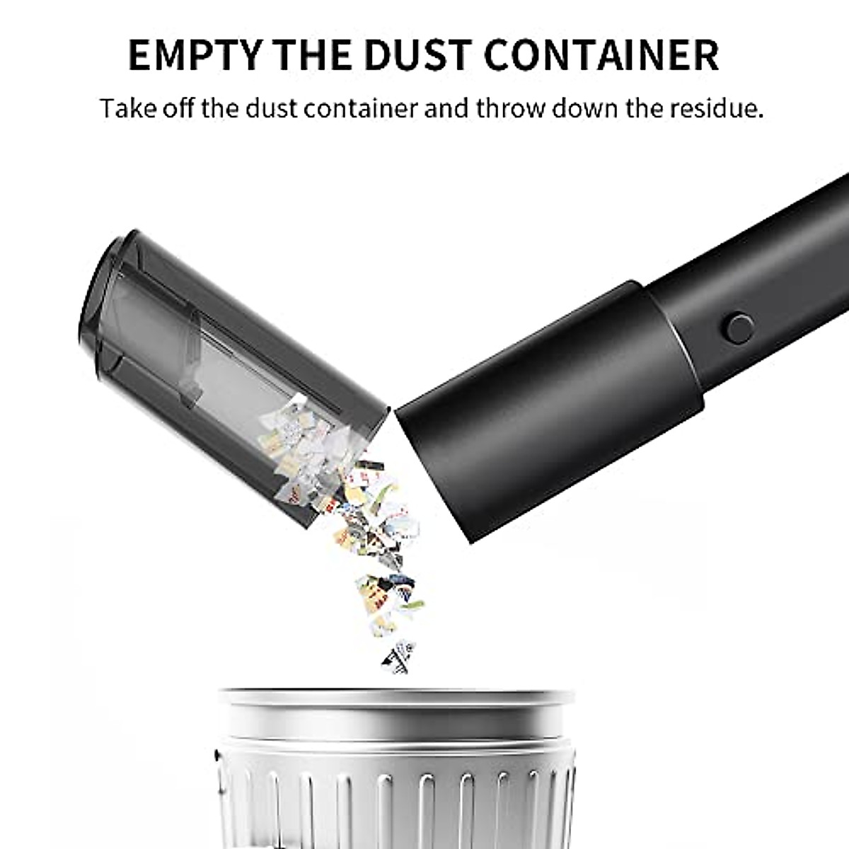 Wireless Handheld Vacuum Cleaner, 6000Pa High Suction Power, Portable Home and Car Accessories, Cordless Handheld Vac Cleaning Device, Ultra-Lightweight 0.8 lbs, Two Filters and Storage Bag, Black