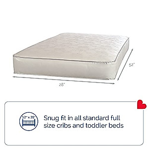 Kolcraft Pure Sleep Therapeutic Waterproof Toddler and Baby Crib Mattress - 150 Heavy Gauge Steel Coils - Made in USA, 52"x28", Extra Firm