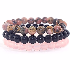 Natural 8mm Gorgeous Semi-Precious Gemstones Healing Crystal Stretch Beaded Bracelet Unisex