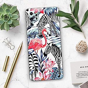DesignSkinz Tropical Flamingo and Zebra Jungle Protective Vinyl Decal Wrap Skin Cover Compatible with The Samsung Galaxy S20 (Screen Trim & Back Glass Skin)