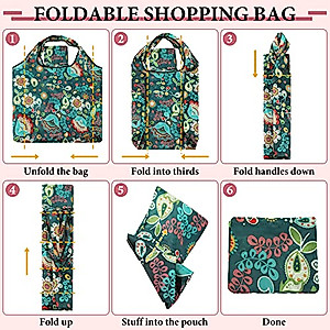 Shappy 30 Pieces Kitchen Reusable Grocery Bags Foldable Shopping Bags with Separated Zipper Storage Pouch and Handles Lightweight Waterproof Reusable Bags Washable Cloth Bags Tote Grocery Bags