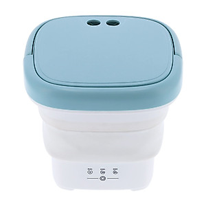 Foldable Mini Washing Machine Portable Lightweight Electric Laundry Washer for Washing Baby Clothes Underwear Towel at Home Apartment Dorm RVs Small Places and Outdoor Camping Travel(blue)