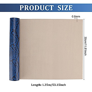 FINGERINSPIRE Snake Skin Leather Sheets 11.8"x53" Marine Blue Snakeskin PU Leather Embossed Texture Snake Skin Faux Leather Snake Artificial Faux Synthetic Leather for Wallets Handbags DIY Projects