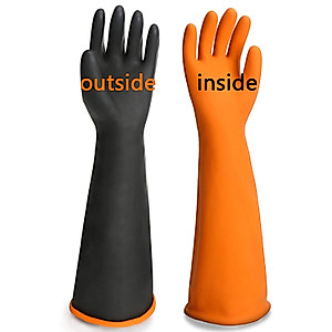 ENPOINT Chemical Resistant Rubber Gloves, Waterproof Heavy Duty Industrial Natural Latex Safety Work Glove Reusable Forearm Protection, Chemical/Mechanical/Oil/Acid/Alkali Resistant, 1 Pair XXL