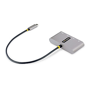 StarTech.com 3-Port USB-C Hub with Ethernet - 3X USB-A - Gigabit Ethernet - USB 3.0 5Gbps - Bus-Powered - 1ft/30cm Long USB Type-C Host Cable - GbE - Portable USB-C to USB-A Splitter (HB30C3A1GEA2)