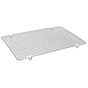 Nordic Ware Natural Aluminum Commercial Baker's Half Sheet, 2-Pack, Silver & 43343 Oven Safe Nonstick Baking & Cooling Grid (1/2 Sheet), One Size, Steel