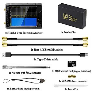 Upgraded TinySA Ultra Spectrum Analyzer, GOOZEEZOO 4inch 100kHz-5.3GHz Frequency Analyzer 2-in-1 100kHz to 800MHz MF/HF/VHF UHF Input 3000mAh Battery & 32GB SD Card V0.4.5.1