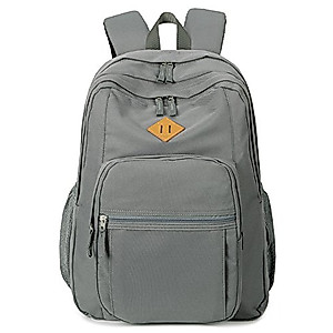 abshoo Classical Basic Womens Travel Backpack For College Men Water Resistant Bookbag (Grey)