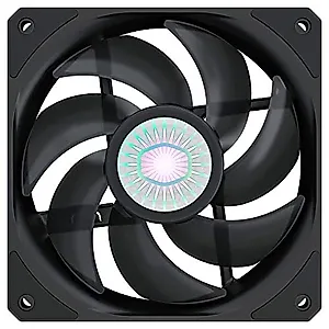 Cooler Master SickleFlow 120 V2 All-Black Square Frame Fan, Air Balance Curve Blade, Sealed Bearing, 120mm PWM Control for Computer Case & Liquid Radiator