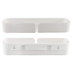 Home-X Floating Wall Organizer with Slit for Phone Charger, Easy Mountable Adhesive Wall Shelf, Wall Organizer for Bedside, Kitchen, or Office, 10" L x 3" W x 2" H, White