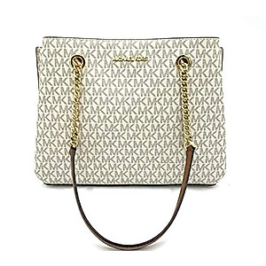 Michael Kors TEAGEN CHAIN SATCHEL SHOULDER BAG VANILLA PVC