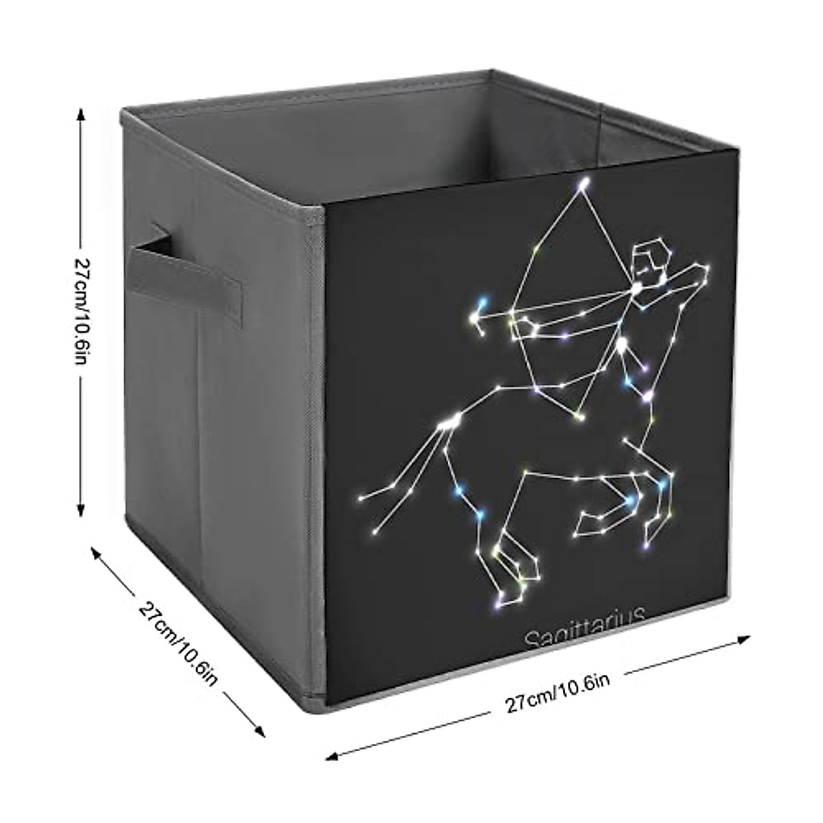 Constellation Sagittarius Canvas Collapsible Storage Bins Cube Organizer Baskets with Handles for Home Office Car