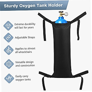 Oxygen Cylinder Pannier Bag Storage Bag Buggy Bag Buckle Oxygen Tank Pouch Wheelchair Storage Pouch Oxygen Trolley Pouch Scuba Tank Holder Travel Oxford Cloth Bag
