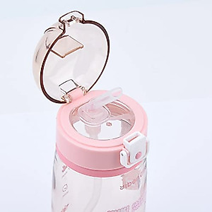 Unicorn Water Bottles for Girls,Cup with Straw and Safety Lock,Pink Outdoor Indoor Water Bottle,400ML/13.5oz for school kids girl unicorn lover… (Transparent)