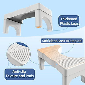 SmartWhale Electric Heated Bidet Toilet Seat Elongated with SmartWhale Toilet Stool Poop Stool