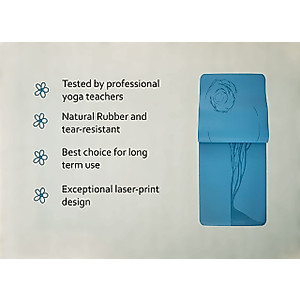 Pan Yoga Non Slip Yoga Mat with Carrying Strap – 100% Eco-friendly Pro Yoga Mat- Natural Rubber and PU - Organic Yoga Mat for Women, Large Yoga Mat for Men, (74" x 28" x 4mm Thick) (Sky Turquoise)