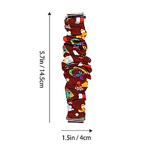 Hemobllo Reloj Inteligente Christmas Watchband Scrunchie Watch Band Wristwatch Elastic Fabric Cloth Floral Printed Strap Bracelet Compatible for Versa 2 (Brown) Womens Watches