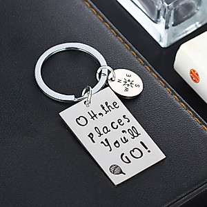 YEEQIN Graduation Gift Oh The Places You Will Go Keychain Inspirational Gifts For Graduates (Keychain)