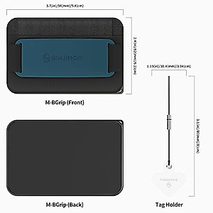 3 in 1 Magnetic Card Holder, Sinjimoru Magnetic Wallet for MagSafe as Cell Phone Wallet Stick On with Phone Grip Holder & Mobile Phone Kickstand iPhone 15 14 13 12 Series. M-BGrip Teal