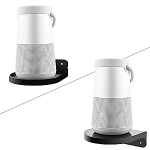 TXEsign 5.3 inches Speaker Shelf Mount Small Floating Shelf Small Shelf Stand for Bluetooth Speaker, Webcam, Action Figures Acrylic Speaker Mount (Black)