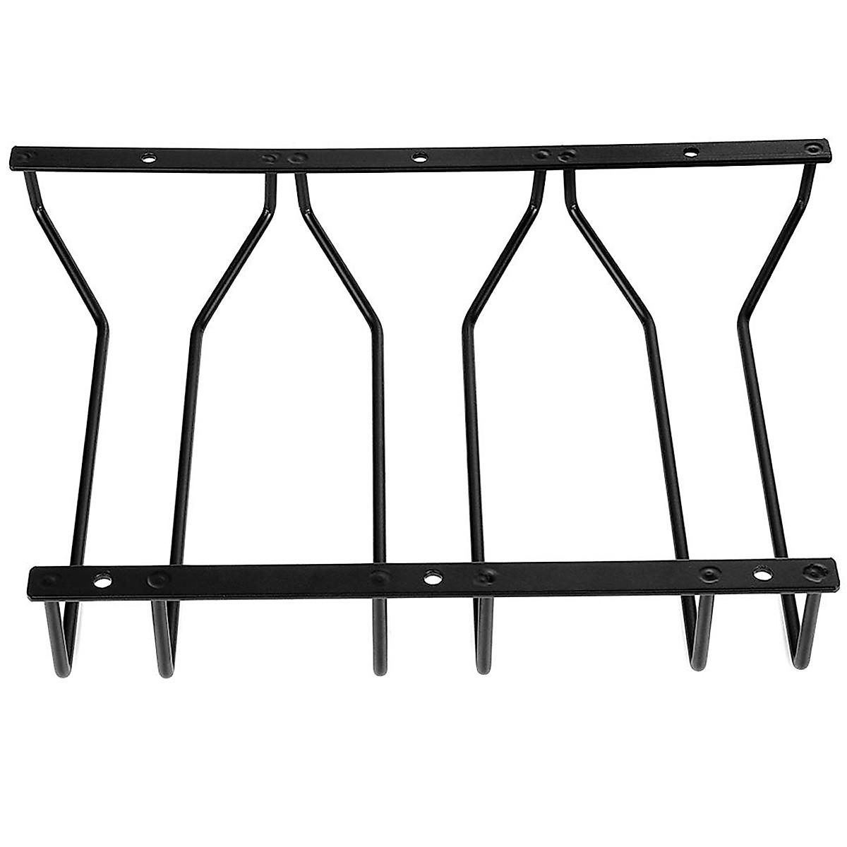 Dianoo 24CM Wine Glass Rack Under Cabinet Black, Stemware Rack, Wire Hanging Rack, Wine Glass Holder With Screws, 3 Rows