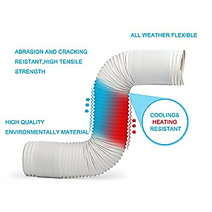 DuraComfort Air Conditioner Hose, Portable AC Exhaust Hose with 5 Inch Diameter 80" Length, Compatible with LG, Delonghi, Honeywell and More, Anti-Clockwise Thread