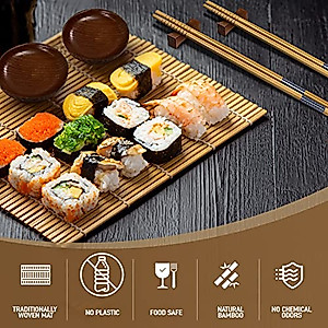 UR Happy Place Sushi Making Kit for Beginners-15 in 1 DIY Sushi Set Made of Real Wood