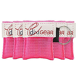 Ever Ready First Aid CPR Mask for Pocket or Key Chain, CPR Emergency Face Shield with One-Way Valve Breathing Barrier for First Aid or AED Training, 5 Count - Pink