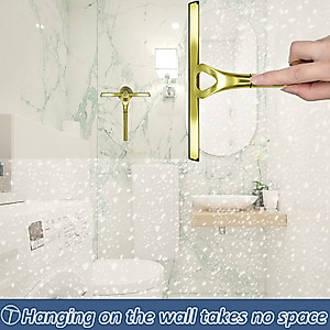HomDSim Stainless Steel Shower Squeegees All-Purpose Mirror/Window/Glass Wiper Scraper Golden Shower Squeegee