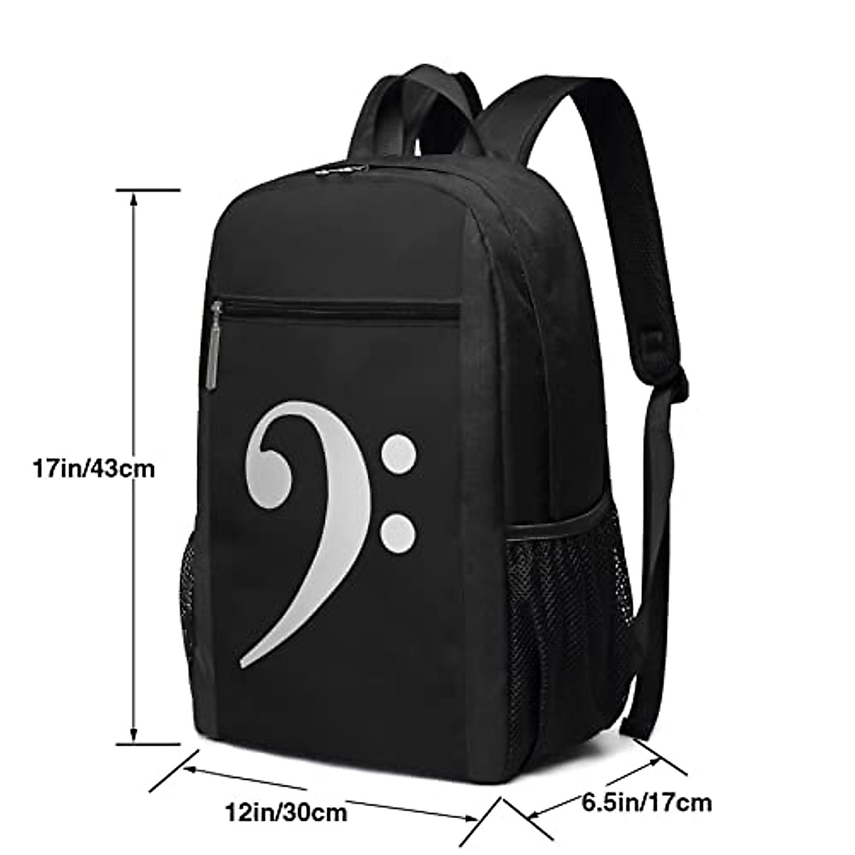 Bass Clef Music Logo Backpack, School, Travel, Sport, Work, Bookbag Laptop Backpack - 17inch