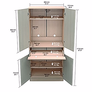 Inval AM-16423 Computer Desk, Washed Oak/Beech