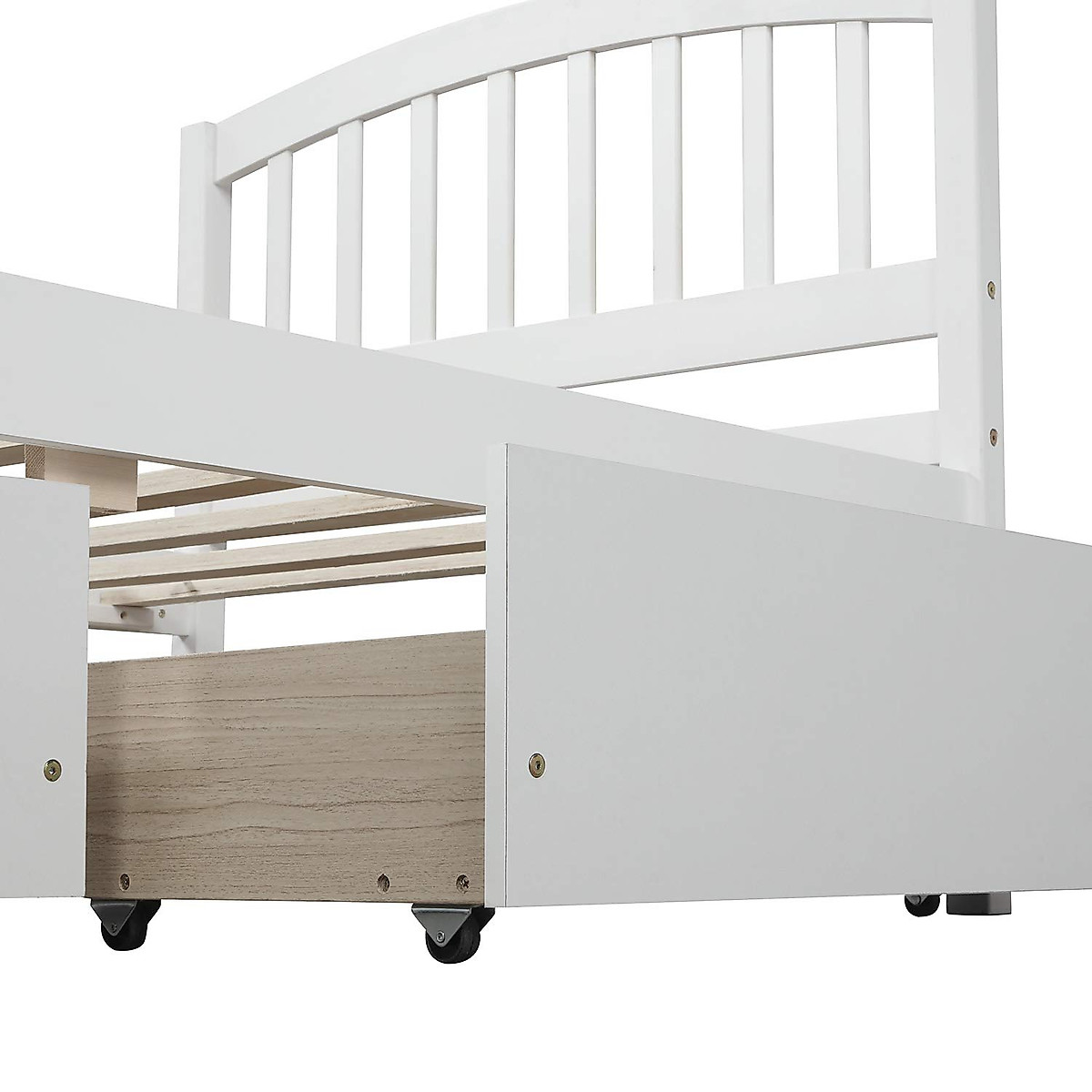 Harper & Bright Designs Twin Storage Bed, Twin Size Platform Bed with 2 Drawers, Wooden Twin Bed with Headboard & Slat Support, No Spring Needed, Twin Bed for Boys, Girls, Teens, Adults(White)
