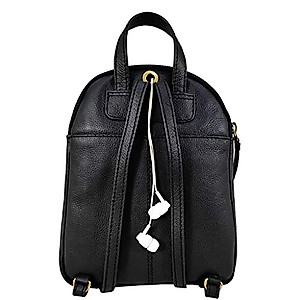 Genuine Leather Backpack For Women & Men- Fits Ipad upto 9inch Leather Mini Backpack Unisex Bag Bookbag College Bag (Black)