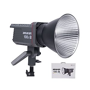 amaran 100x S Bi-Color Bowens Mount Point-Source LED Video Light,100W Output Studio Light,Bluetooth App Control 9 Built-in Lighting Effects DC/AC Power Supply Ultra Silent Fan(amaran 100xS)
