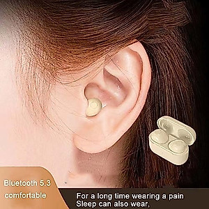 XBOSS PRO 4S+ Invisible Earbuds True Wireless Bluetooth Earphones 5.3 HiFi Stereo Noise Cancelling Small Mini Hidden Earbuds for Work, Sleep, Music, Audiobooks (Skin)