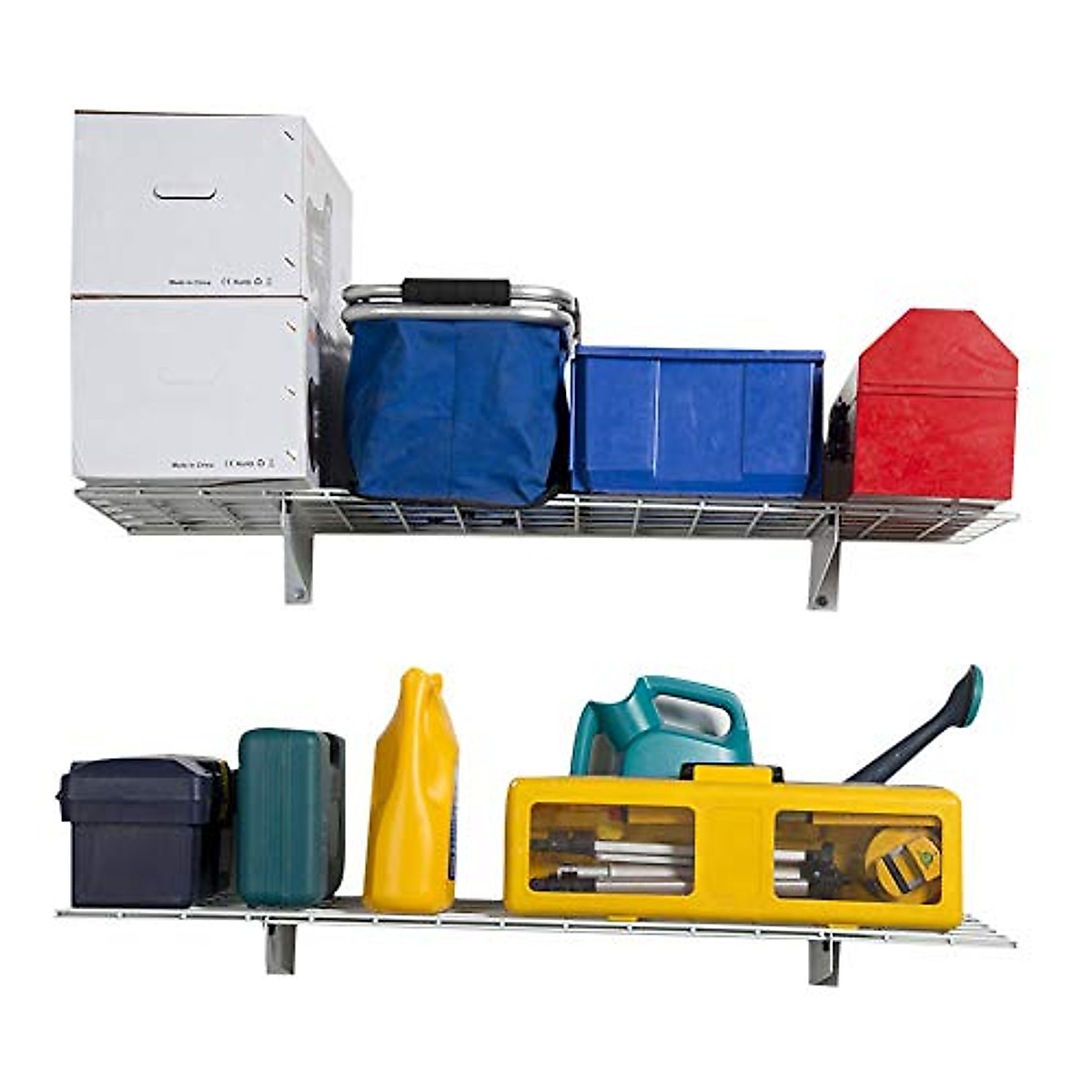 Wallmaster 2-Pack 2x4ft Heavy Duty Garage Wall Shelving 45-inch-by-15 ...
