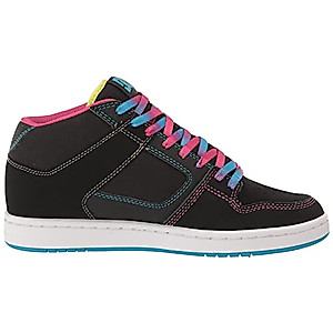 DC Women's Manteca 4 Mid High Top Casual Skate Shoe, Black/Multi, 9