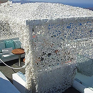 LOOGU White Camo Netting 150D Snow Camouflage Net for Sunshade, Camping, Military, Hunting Blind, Party Decorations - 6.5 x 26 Feet