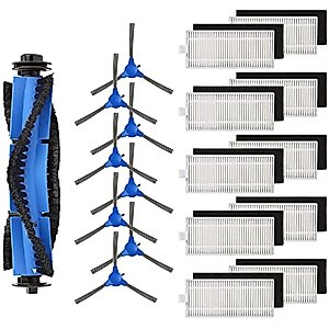 isinlive Replacement Parts Compatible with eufy RoboVac 11S RoboVac 30 RoboVac 30C RoboVac 15C RoboVac 12 RoboVac 35C RoboVac 15T Accessory, 19 Pack (10 Filters + 8 Side Brushes + 1 Rolling Brush)