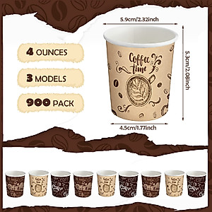 Dingion 900 Pack 4oz Small Disposable Espresso Coffee Cups Hot Cold Drinking Paper Cups for Home, Office, Cafe, Restaurant, Travel, Party, Picnic, Travel and Events