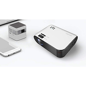 Mini Projector, GooDee W18 WiFi Movie Projector with Synchronize Smartphone Screen with 1080P Support and 200’’ Video Projector Support TV Stick, HDMI, VGA, USB, Laptop, PS4, and iOS/Android Phone