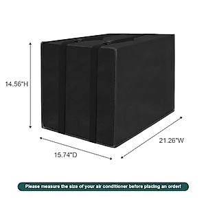 Window Air Conditioner Cover Outdoor, TRELC 600D Heavy Duty Waterproof Defender Winter AC Window Units Cover with Adjustable Straps, Bottom Covered (21.26" x 15.74" x 14.56")