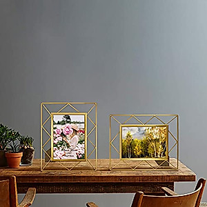 SPEPLA 5x7 Metal Picture Frames for Tabletop or Wall Mounting Display, 2 Pack 7 x 5 Photo Frame