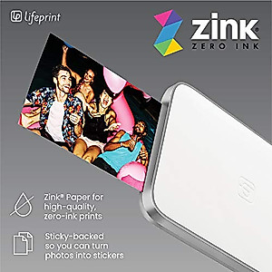 Lifeprint 3x4.5 Portable Photo and Video Printer for iPhone and Android. Make Your Photos Come to Life w/Augmented Reality - White