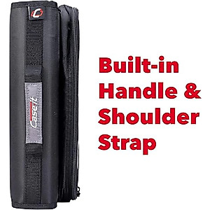 Case-it The Universal Zipper Binder - 2 Inch O-Rings - Padded Pocket That Holds up to 13 Inch Laptop/Tablet - Multiple Pockets - 400 Page Capacity - Comes with Shoulder Strap - Fire Engine Red LT-007