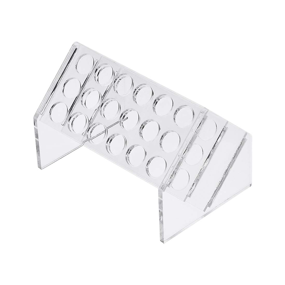 uxcell Slant Rack Acrylic Test Tube Holder 18 Wells for 10ml/15ml Centrifuge Tubes Clear
