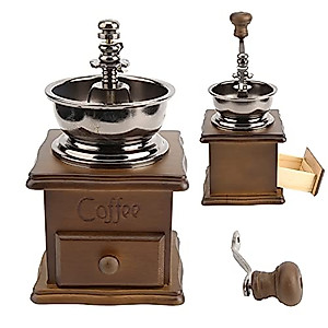 Hand Crank Grinder Steel Core Manual Coffee Bean Grinder Retro style for Home Camping Classic Mini Coffee Mill Hand Crank Coffee Grinder With Wooden handle