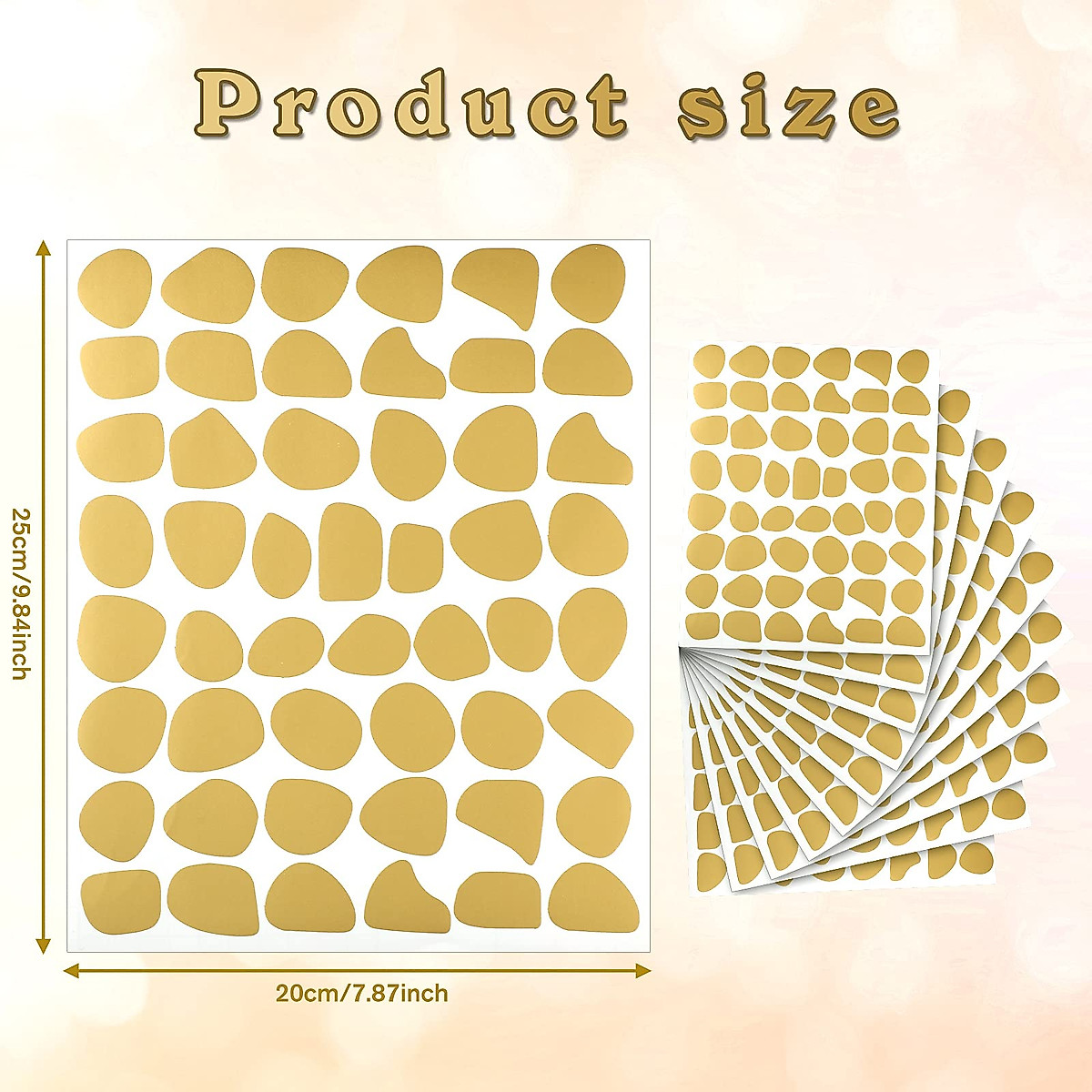 500 Pieces Irregular Polka Dots Boho Wall Decal Vinyl Nursery Wallpaper Sticker Wall Decor Peel and Stick Dot Wall Sticker for Kids Baby Girl Bedroom Home Classroom Decoration (Gold)